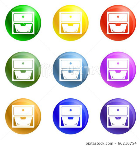 Drawer icons set vector - Stock Illustration [66216754] - PIXTA