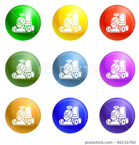 Grass cut machine icons set vector - Stock Illustration [66216760] - PIXTA