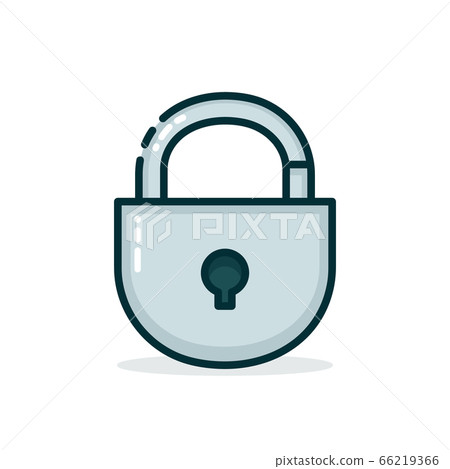 Padlock. Vector modern line outline flat - Stock Illustration [66219366 ...