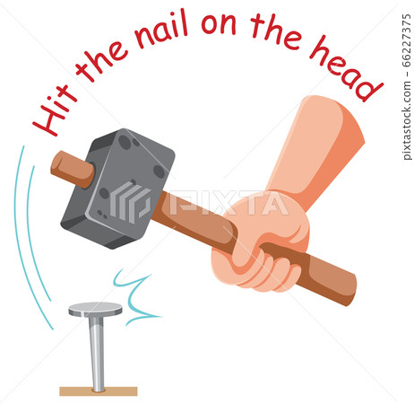 English idiom with picture description for hit the - Stock Illustration ...