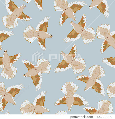 Seamless pattern made with flying pigeons.... - Stock Illustration ...