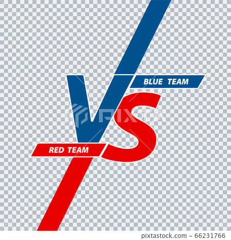 Versus duel headline. Battle red vs blue team-插圖素材 [66231766] - PIXTA圖庫