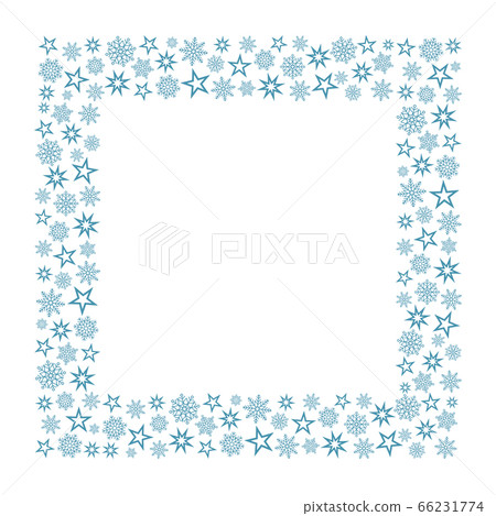 ornament border or frame with snowflake and star - Stock Illustration ...