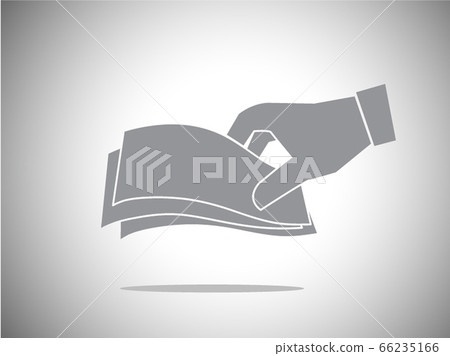 cash vector icon on a gray background - Stock Illustration [66235166 ...
