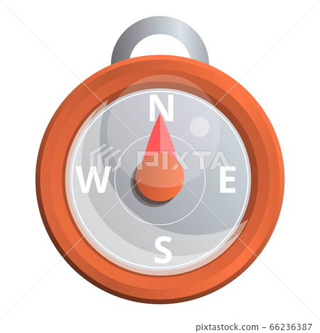 Hand magnetic compass icon, cartoon style - Stock Illustration ...