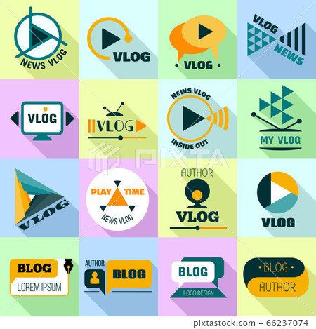 Vlog logo set, flat style - Stock Illustration [66237074] - PIXTA