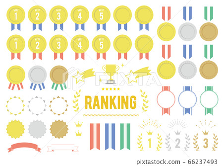 Ranking medal and ribbon set - Stock Illustration [66237493] - PIXTA