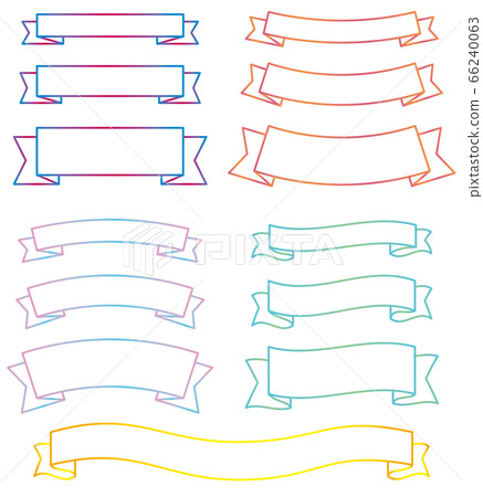 Ribbon set of gradation line drawing, different... - Stock Illustration ...