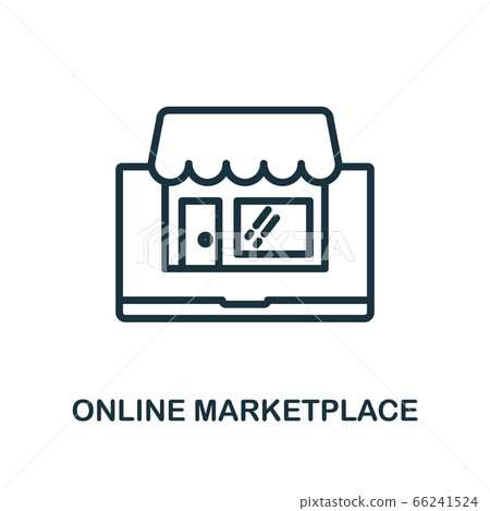 Online Marketplace icon. Line style simple... - Stock Illustration ...