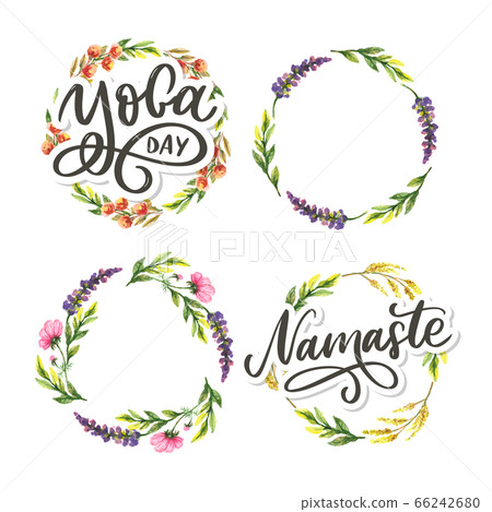 Hand drawn namaste card. Hello in hindi. Ink-插圖素材 [66242680] - PIXTA圖庫