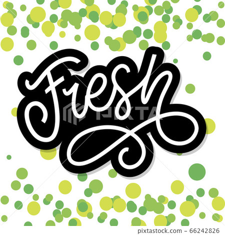 Fresh word hand lettering. Handmade vector - Stock Illustration ...