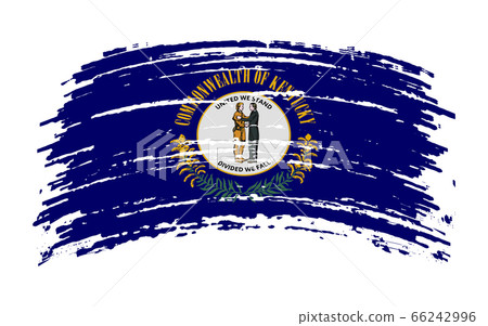 Kentucky flag in grunge brush stroke, vector - Stock Illustration ...
