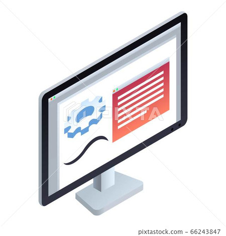 Computer monitor icon, isometric style - Stock Illustration [66243847 ...