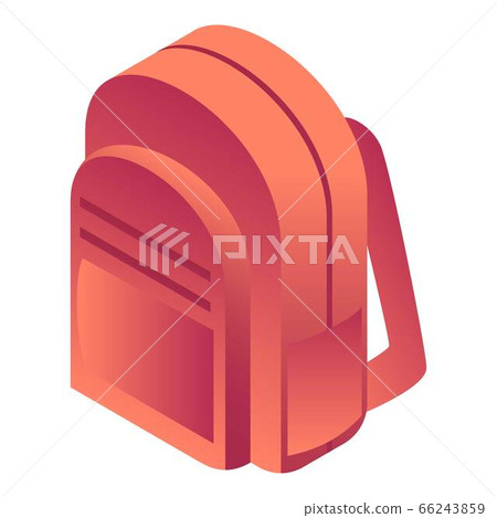 Red backpack icon, isometric style - Stock Illustration [66243859] - PIXTA