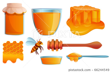 Honey icons set, cartoon style - Stock Illustration [66244549] - PIXTA