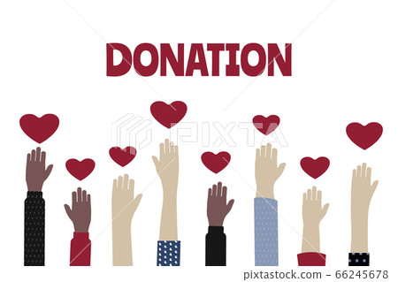 Voluntary, charity and donation flat vector - Stock Illustration ...
