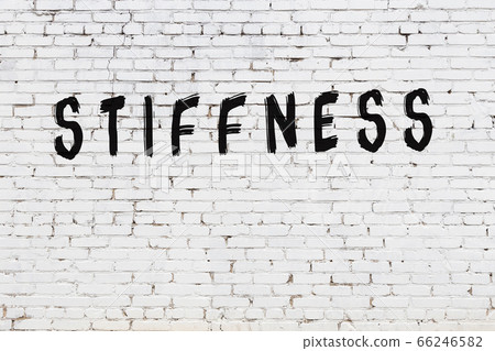 Word stiffness painted on white brick wall - Stock Illustration ...