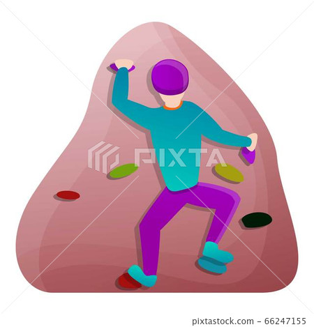 Human wall climbing icon, cartoon style - Stock Illustration [66247155 ...