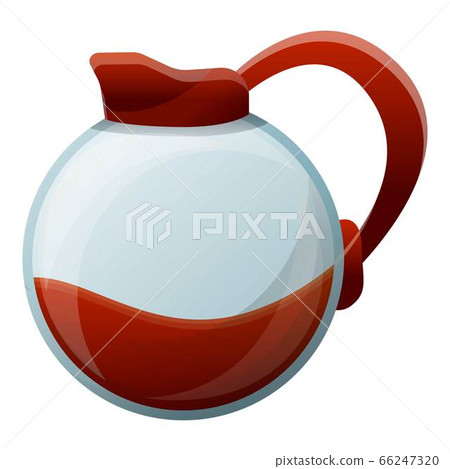 Round coffee pot icon, cartoon style - Stock Illustration [66247320 ...