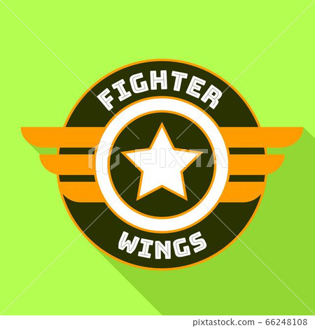 Fighter wings logo, flat style - Stock Illustration [66248108] - PIXTA