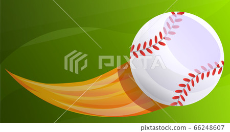 Baseball fireball concept banner, cartoon style - Stock Illustration ...