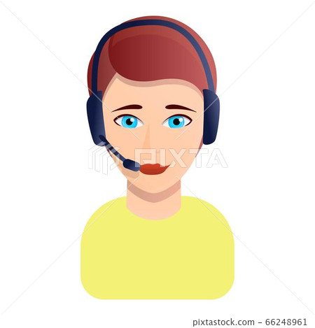 Woman call center manager icon, cartoon style - Stock Illustration ...