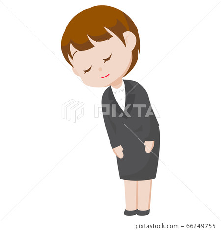 Female character in a suit / bowing whole body... - Stock Illustration ...