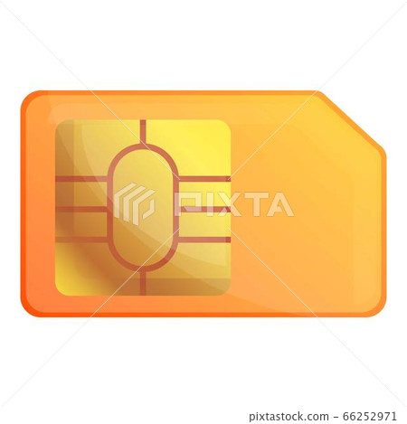 Orange sim card icon, cartoon style-插圖素材 [66252971] - PIXTA圖庫