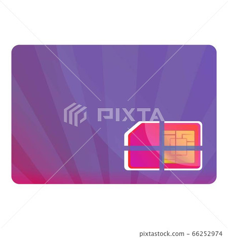 Purple phone sim card icon, cartoon style - Stock Illustration ...