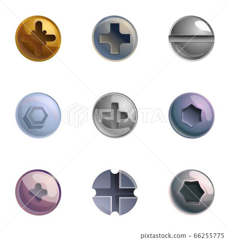Bolt head icon set, cartoon style - Stock Illustration [66255775] - PIXTA