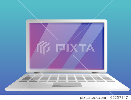 Modern laptop concept banner, cartoon style - Stock Illustration ...