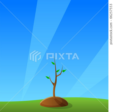 Tree growing concept background, cartoon style - Stock Illustration ...
