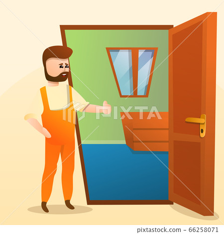 Home locksmith concept background, cartoon style - Stock Illustration ...