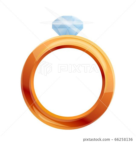 Classic diamond ring icon, cartoon style - Stock Illustration [66258136 ...