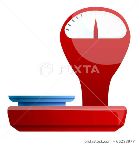 Retro red scales icon, cartoon style - Stock Illustration [66258977 ...