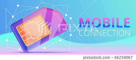 Sim card mobile connection concept banner,... - Stock Illustration ...