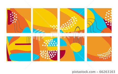 Set of fun hand drawn colorful shapes, doodle bg - Stock Illustration ...