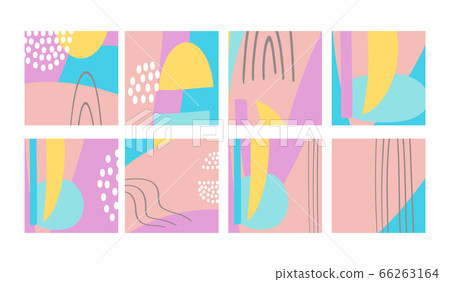 Set of fun hand drawn colorful shapes, doodle bg - Stock Illustration ...