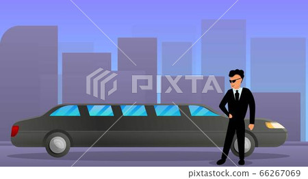 Luxury limousine concept banner, cartoon style - Stock Illustration ...