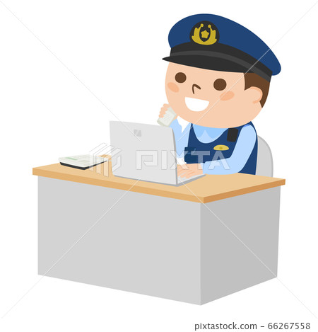 Illustration of a male police officer smiling... - Stock Illustration ...