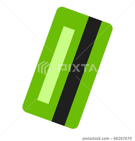 Green bank card icon, flat style - Stock Illustration [66267670] - PIXTA