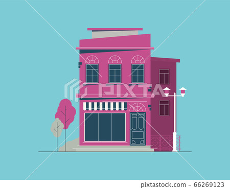 Downtown vector building illustration isolated on - Stock Illustration ...