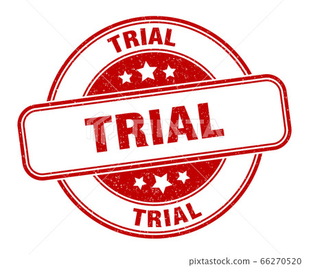trial stamp. trial round grunge sign. label - Stock Illustration ...