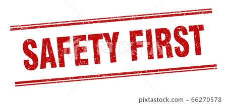 safety first stamp. safety first label. square - Stock Illustration ...