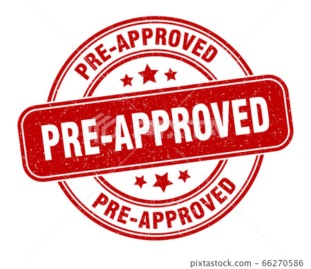pre-approved stamp. pre-approved label. round - Stock Illustration ...