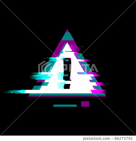 Distorted glitch style warning and Error symbol... - Stock Illustration ...