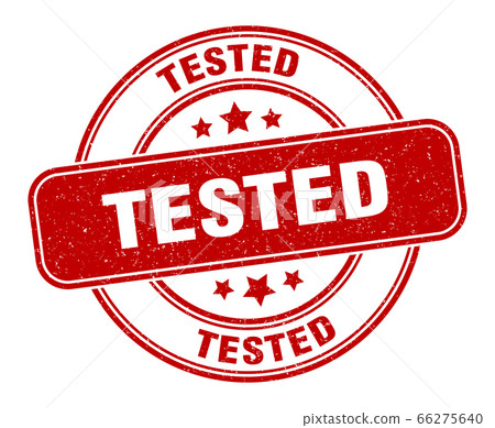 tested stamp. tested label. round grunge sign - Stock Illustration ...