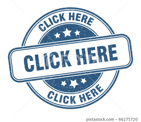 click here stamp. click here round grunge sign. - Stock Illustration ...