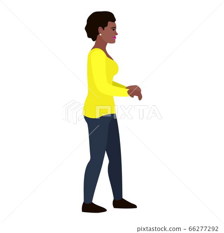 Afro american woman icon, flat style - Stock Illustration [66277292 ...
