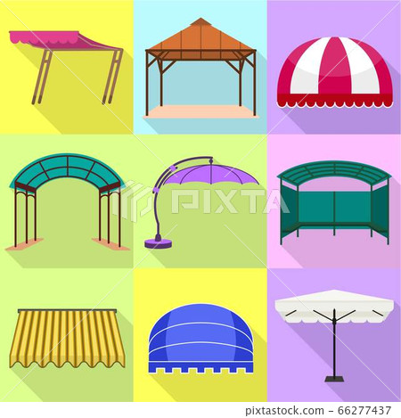 Canopy icon set, flat style - Stock Illustration [66277437] - PIXTA